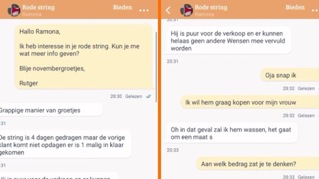 Absurd Marktplaats-gesprek over tweedehands rode string wordt vreemder ...