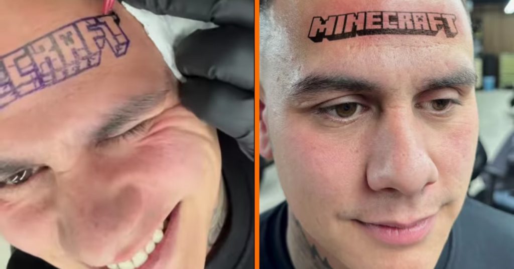 Belg laat Minecraft logo op zijn voorhoofd tatoeëren - SGXL.NL