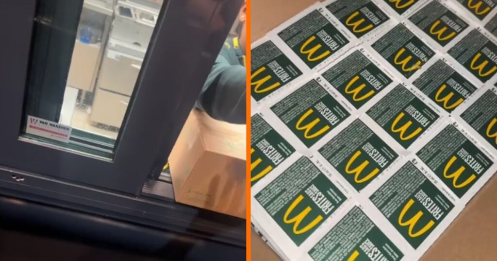 Vrouw haalt mega veel frietsaus bij Mcdonald's, voordat alle sauzen in ...
