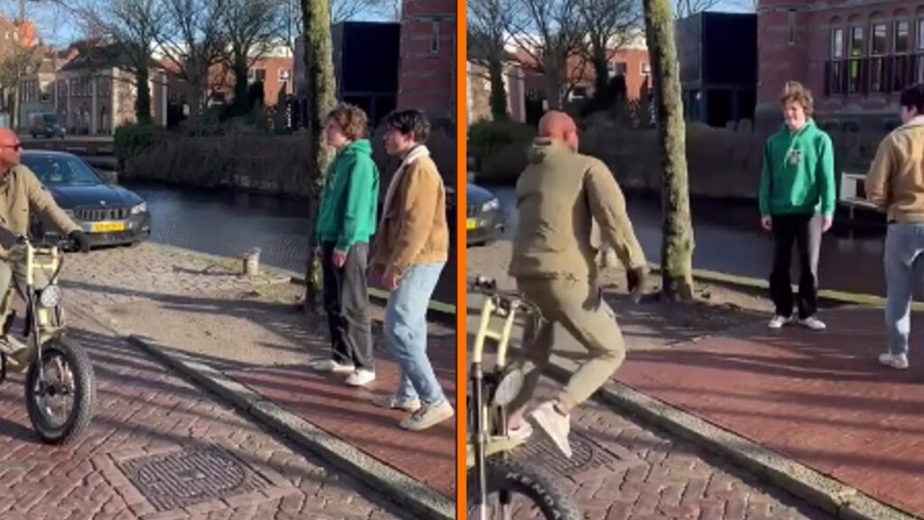 Spectaculaire karate kick van Alex Soze stuurt hater het water in