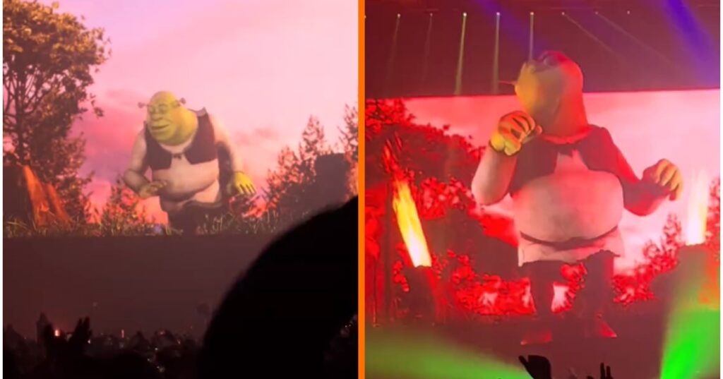 Shrek Steelt de Show op Rave: Een Onvergetelijke Visual Trip