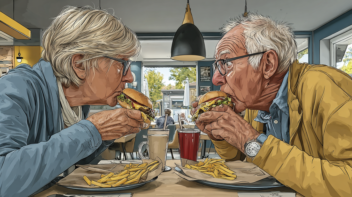 Oud stel deelt menu - SGXL.NL -De grappigste berichten op het internet!